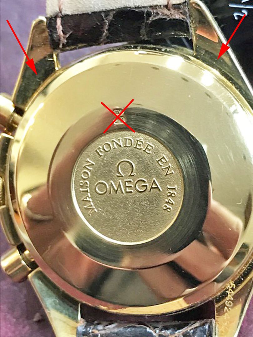 Omega Speedmaster 18k Gold Triple date (day date) missing hallmark on ...